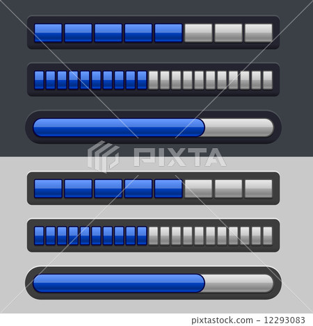 Blue Striped Progress Bar Set - Stock Illustration [12293083] - PIXTA
