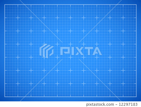 Blue square grid blueprint - Stock Illustration [12297183] - PIXTA
