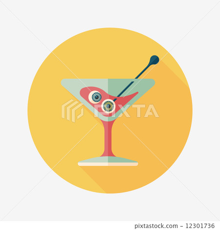 Halloween cocktail flat icon with long... - Stock Illustration ...