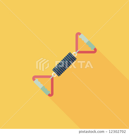 spring tension fitness equipment flat icon with... - Stock Illustration ...