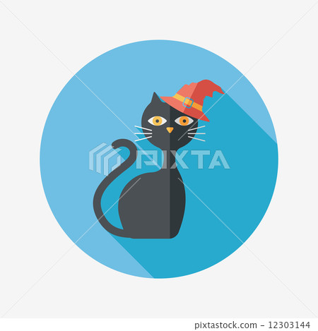 Evil cat flat icon with long shadow,eps10 - Stock Illustration ...