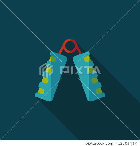 hand fitness equipment flat icon with long... - Stock Illustration ...