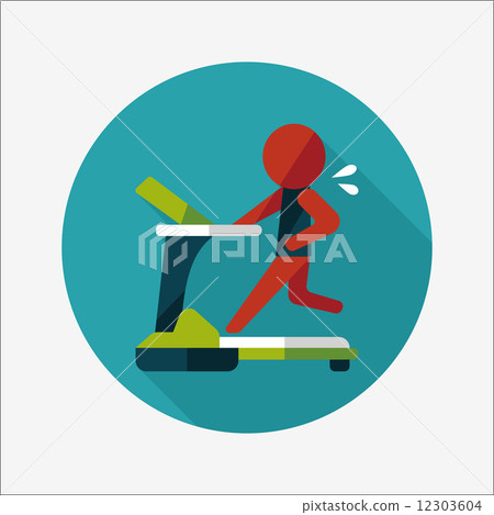 treadmill flat icon with long shadow,eps10 - Stock Illustration ...