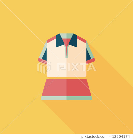 sport outfit flat icon with long shadow,eps10 - Stock Illustration ...