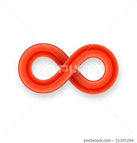 Red infinity symbol icon from glossy wire with... - Stock Illustration ...