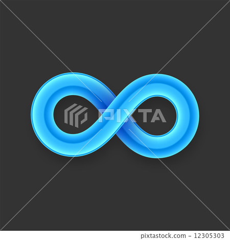 Blue infinity symbol icon from glossy wire with... - Stock Illustration ...