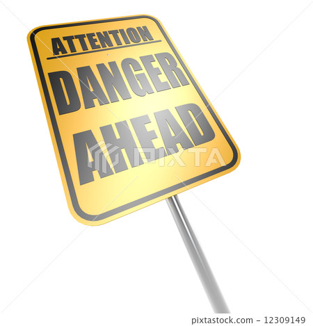 Danger ahead road sign - Stock Illustration [12309149] - PIXTA