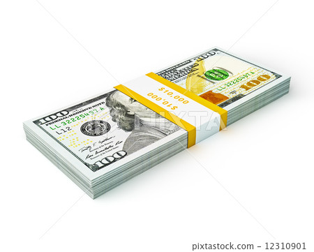 Stack of new 100 US dollars 2013 edition banknotes - Stock Illustration ...
