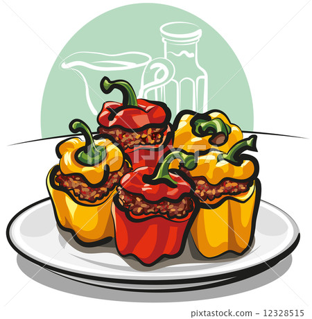 Stuffed peppers - Stock Illustration [12328515] - PIXTA