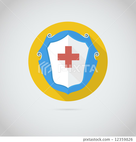 Flat vector icon with red cross. - Stock Illustration [12359826] - PIXTA