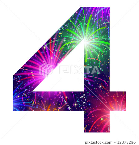 Number of colorful firework, four - Stock Illustration [12375280] - PIXTA