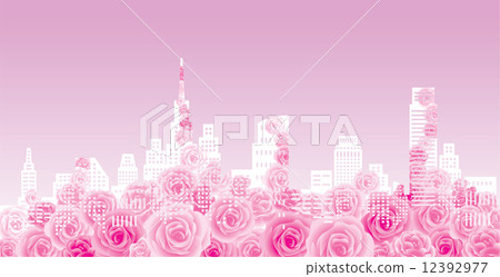 Cityscape / rose - Stock Illustration [12392977] - PIXTA