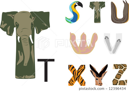 alphabet fun with the theme of wild animals - Stock Illustration ...