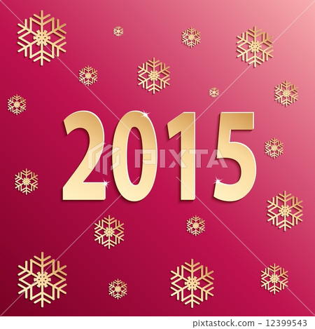 2015 happy new year red paper design - Stock Illustration [12399543 ...
