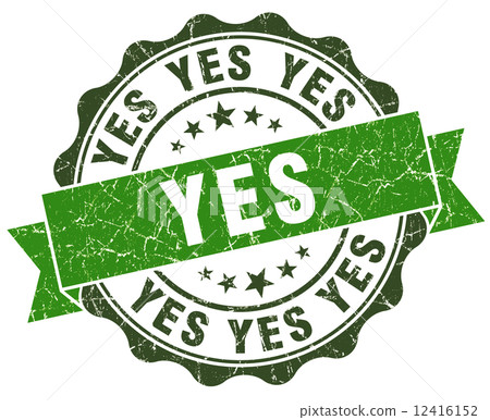 Yes green grunge retro style isolated seal - Stock Illustration ...