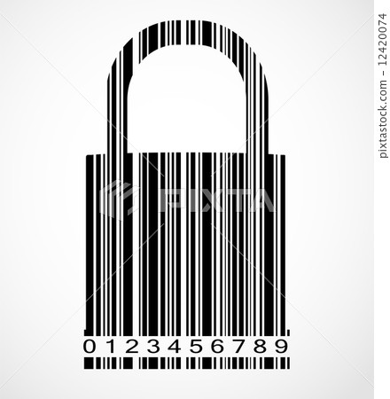 Barcode Lock Image Vector Illustration-插圖素材 [12420074] - PIXTA圖庫