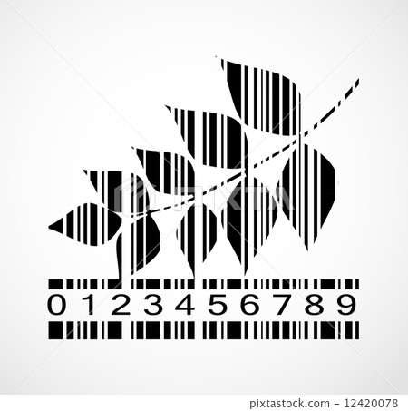Barcode Autumn Leaf Image Vector Illustration - Stock Illustration ...