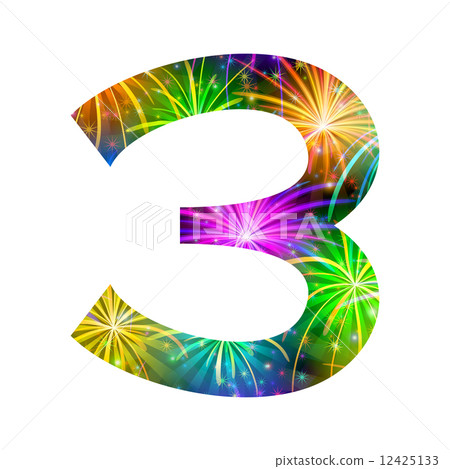 Number of colorful firework, three - Stock Illustration [12425133] - PIXTA