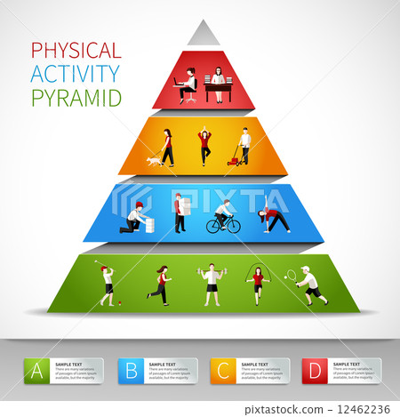 Physical activity pyramid infographic - Stock Illustration [12462236 ...