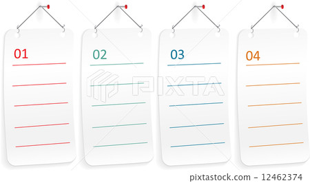 Note paper with push pin . Vector - Stock Illustration [12462374] - PIXTA