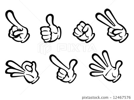 Comic style hand set - Stock Illustration [12467576] - PIXTA