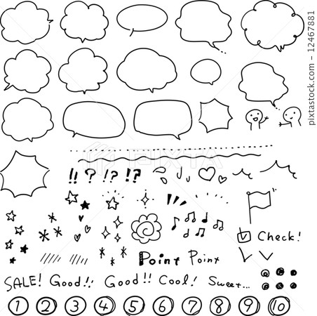 Handwritten callout and sign - Stock Illustration [12467881] - PIXTA