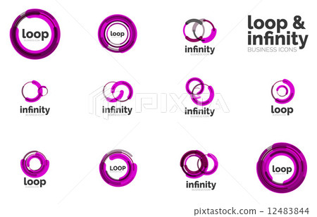 Set of infinity and loop business logos - Stock Illustration [12483844 ...