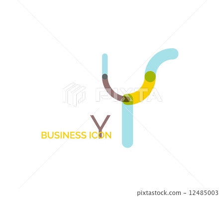 Minimal line font design, letter Y - Stock Illustration [12485003] - PIXTA