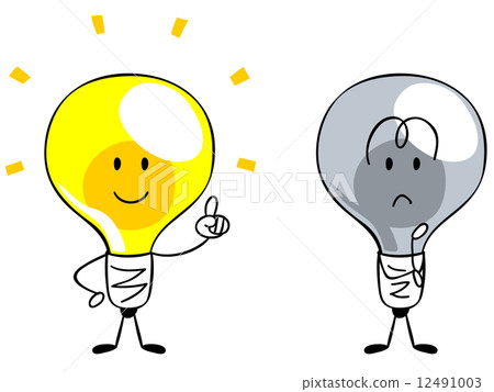 Idea · flash · lightbulb character - Stock Illustration [12491003] - PIXTA