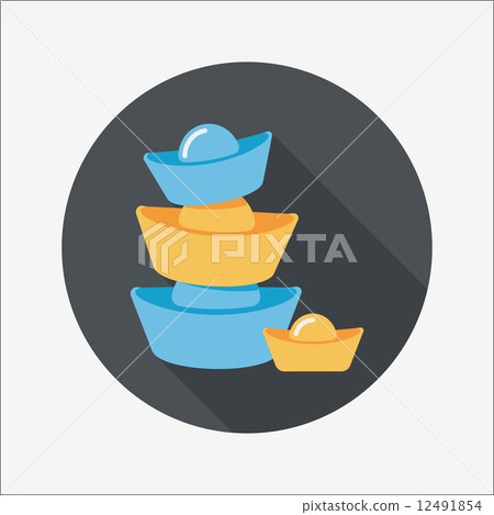 Chinese New Year flat icon with long... - Stock Illustration [12491854 ...