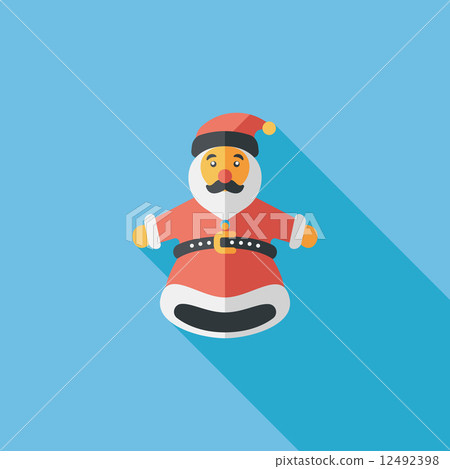 Santa Claus hand puppet flat icon with long... - Stock Illustration ...