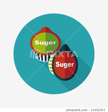 sugar packet flat icon with long shadow,eps10 - Stock Illustration ...