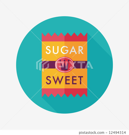 sugar packet flat icon with long shadow,eps10 - Stock Illustration ...