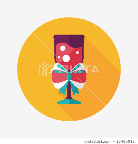 Christmas cocktail flat icon with long... - Stock Illustration ...