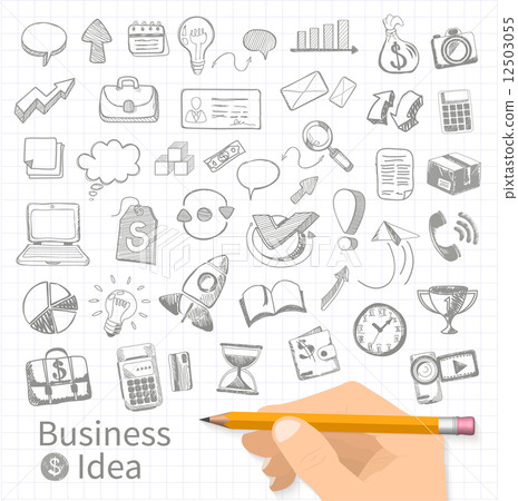 Set of doodle business management - Stock Illustration [12503055] - PIXTA