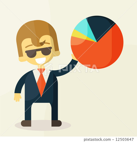 Smiling businesspeople shows good statistics. - Stock Illustration ...