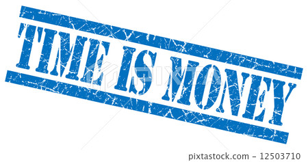 time is money blue square grunge textured... - Stock Illustration ...