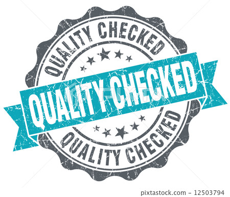 Quality checked turquoise grunge retro vintage... - Stock Illustration ...