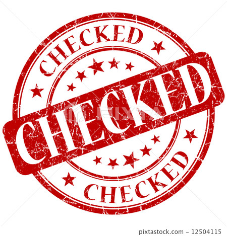 Checked red stamp - Stock Illustration [12504115] - PIXTA