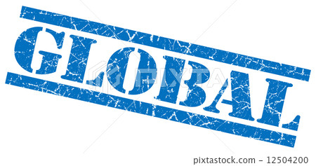 global blue grungy stamp on white background - Stock Illustration ...