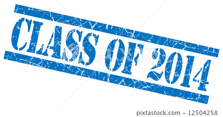 class of 2014 blue square grungy isolated... - Stock Illustration ...