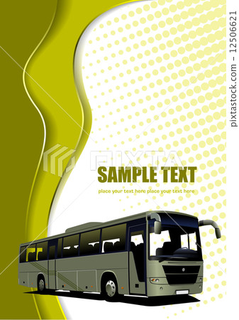 Abstract wave background with bus image. Vector... - Stock Illustration ...