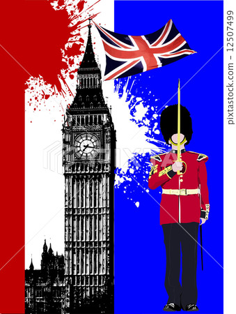 Cover for brochure with England image and... - Stock Illustration ...