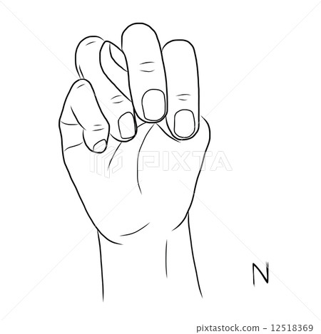 Sign language and the alphabet,The Letter N - Stock Illustration ...