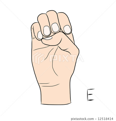 Sign language and the alphabet,The Letter E - Stock Illustration ...