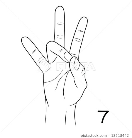 Sign language,Number 7 - Stock Illustration [12518442] - PIXTA