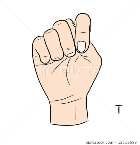 Sign language and the alphabet,The Letter T - Stock Illustration ...