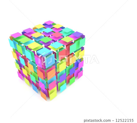 Cubes combining colorful surfaces - Stock Illustration [12522155] - PIXTA