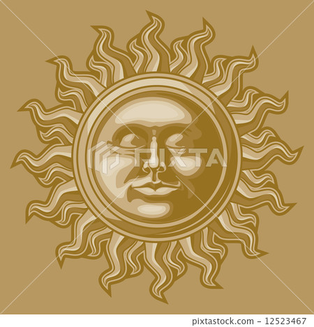 Old-fashioned sun decoration - Stock Illustration [12523467] - PIXTA