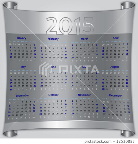 Calendar 2015 vector Sunday first american week... - Stock Illustration ...